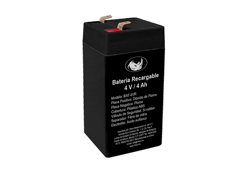Bateria Recargable 4V / 4Ah Rhino BAT-4VR — INMEZA