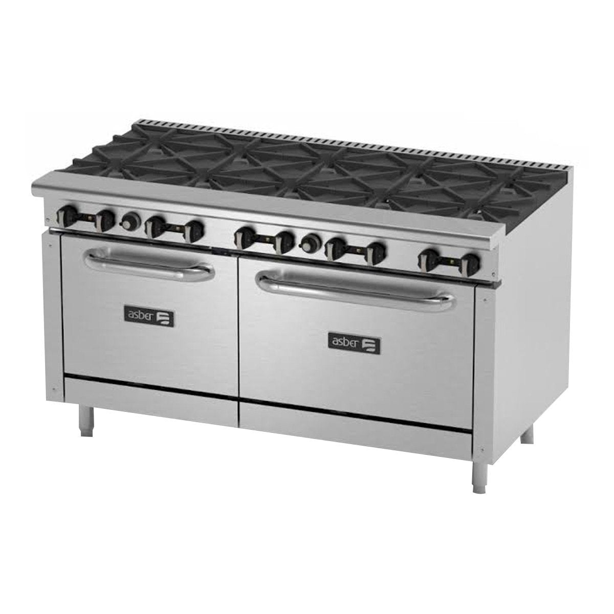 ASBER AER-2-B10-60 LPG ESTUFA A GAS DOBLE HORNO 10 QUEMADORES — INMEZA