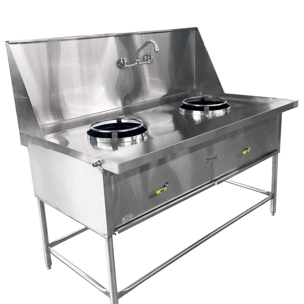 INMEZA W-2 Estufa wok 2 quemadores alta presión 160x90x90
