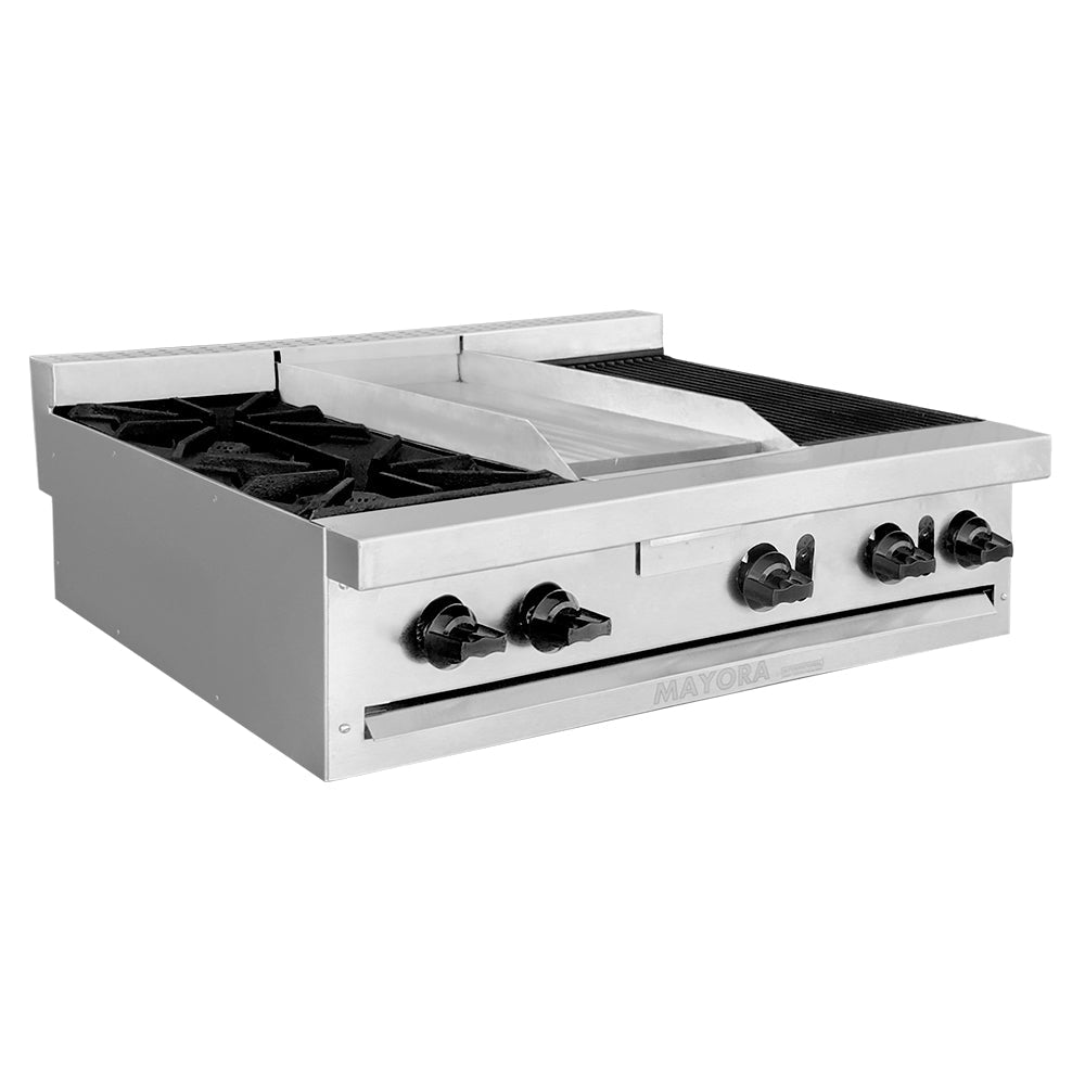 Mayora EM3/1Q+1P+1A Estufa Modular Triple 1 Sección de Quemadores, 1 S ...